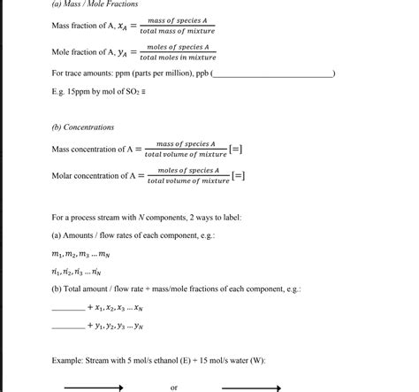 Solved A Mass Mole Fractions Mass Fraction Of Axa
