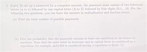 Solved 3 [6 Pts] To Set Up A Password For A Computer