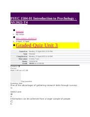 Graded Quiz Unit Docx PSYC Introduction To Psychology AY T Dashboard My