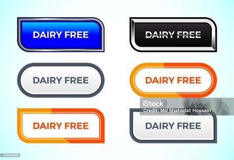 다양한 모양과 색상의 유제품이 없는 버튼 세트 모바일 앱 및 웹사이트 Ui 디자인에 적합합니다 0명에 대한 스톡 벡터 아트 및 기타 이미지 Istock