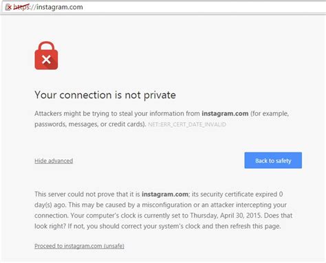 instagram s ssl tls certificate just expired security warnings pop up