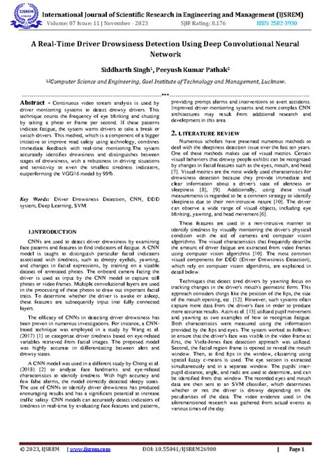 A Real Time Driver Drowsiness Detection Using Deep Convolutional Neuralnetwork Volume 07