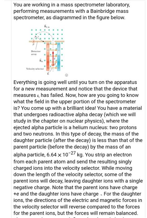 Solved Detector Array Velocity Selector