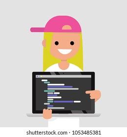 Coding Girl Stock Vectors Images Vector Art Shutterstock