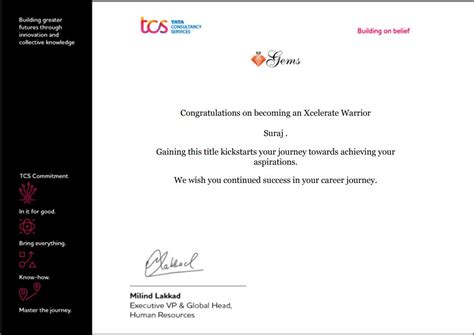 Suraj Badhautiya On Linkedin Tcs Tcsgems Buildingonbelief Recognitionawards Awards2023