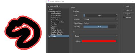 Krita How To Apply A Stroke Effect Like In Photoshop Graphic Design
