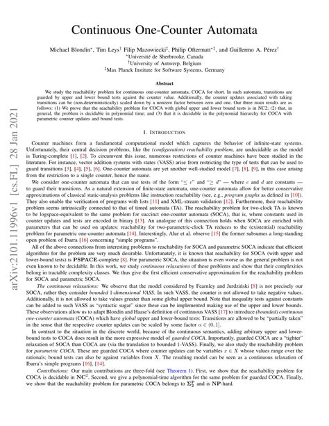 pdf continuous one counter automata