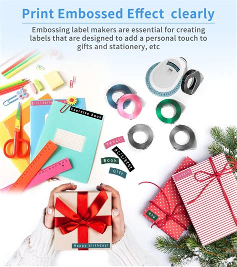 Embossing Label Maker Machine With Tapes Vxiic Omega S Portable Vintage Embossed Label Printer