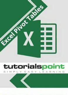 Download Excel Pivot Tables Tutorial Point PDF By Verma Anjali