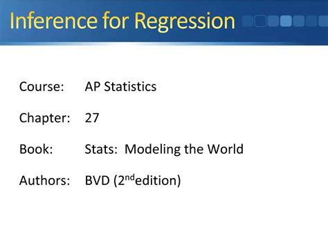 ppt inference for regression powerpoint presentation free download