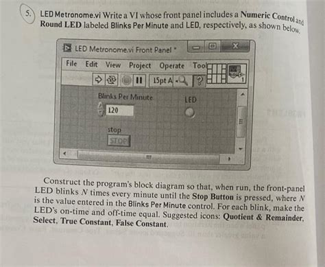 Led Metronomevi Write A Vi Whose Front Panel