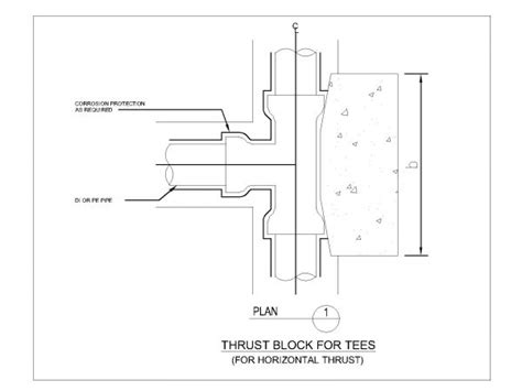 Thrust Block Details For Tees Dwg Thousands Of Free Cad Blocks