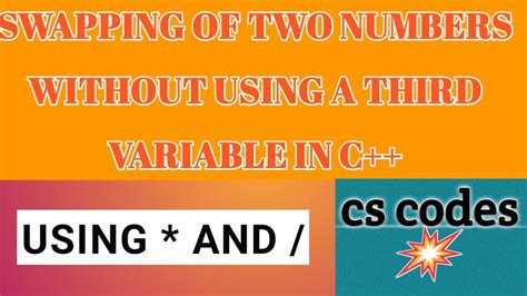 Swapping Of Two Numbers Without Using Third Variable In Cturbo C