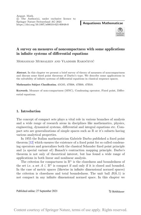 A Survey On Measures Of Noncompactness With Some Applications In