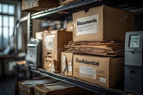 Important File Archives Are Stored On Shelves For Business Purposes