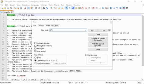 Extended Search Mode In Find Not Reinitialized At Start Issue Notepad Plus Plus
