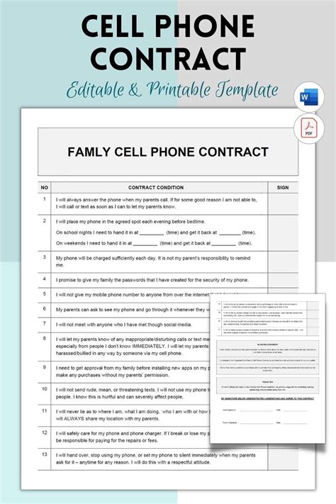 Cell Phone Contract For Teens