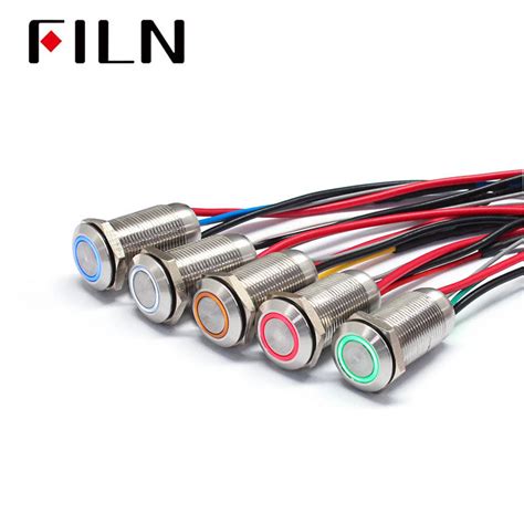 Filn 12mm Waterproof Ip67 Light Push Button Switch With Wire Momentary Filn Shopify