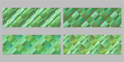Abstract Geometrical Diagonal Stripe Pattern Banner Template Set Stock Vector Illustration Of