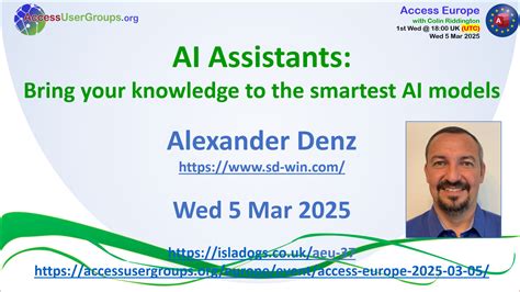Access Europe User Group Wed 5 Mar Ai Assistants Bring Your