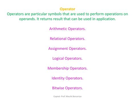 Chapter 1 Introduction To Python Maulik Borsaniya Pptx
