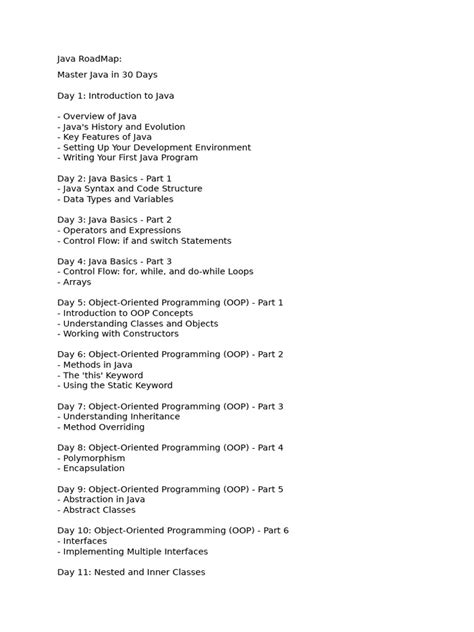 Java Roadmap Pdf Class Computer Programming Method Computer Programming