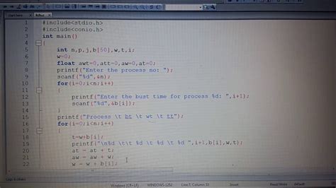 Fcfs Fcfs In C Youtube