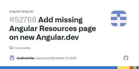add missing angular resources page on new angular dev · issue 52768 · angular angular · github