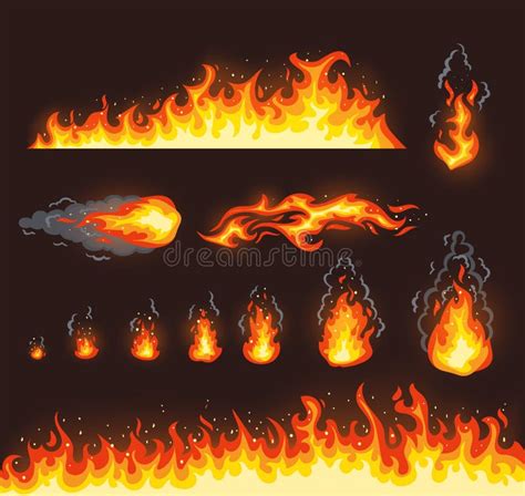 Collection Of Vector Fire Illustrations Stock Vector Illustration Of Department Inflame
