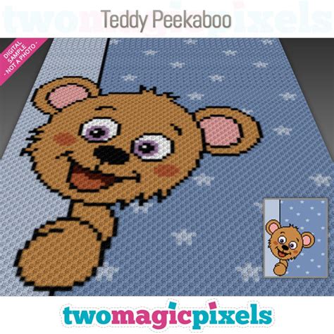 Teddy Peekaboo Crochet Graph Cross Stitch C2c Mini C2c Sc Hdc Dc Tss Knitting Pdf