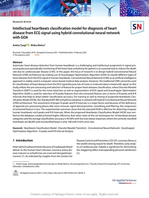 pdf intellectual heartbeats classification model for diagnosis of
