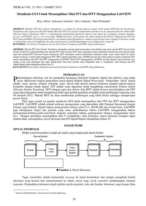 PDF Mendisain GUI Untuk Menampilkan Nilai FFT Dan IFFT Menggunakan LabVIEW