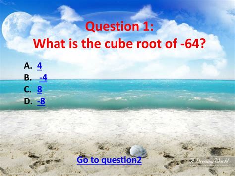 Ppt Question 1 What Is The Cube Root Of 64 Powerpoint Presentation Id 2658188