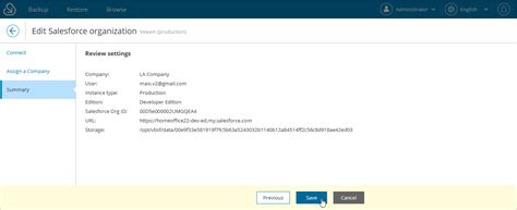 editing connections veeam backup for salesforce user guide