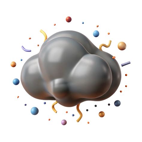 Extraordinary Artistic Gray Cloud Isolated With Darker Shade Premium