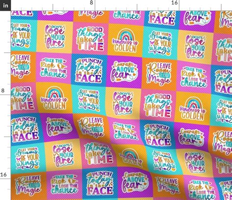 3x3 Square Sticker Patchwork Fabric Spoonflower