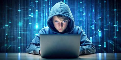 Young Hacker Data Security Threat Premium Ai Generated Image