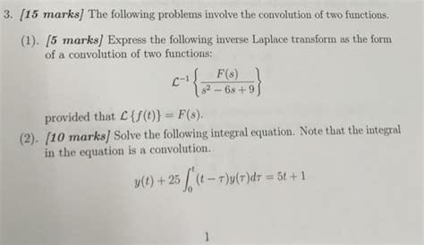 Solved The Following Problems Involve The Convolution Of Two