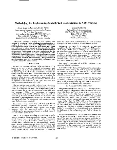 Pdf Methodology For Implementing Scalable Test Configurations In Atm Switches