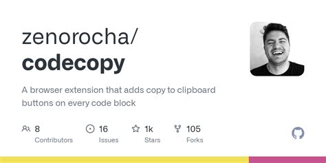 GitHub Zenorocha Codecopy A Browser Extension That Adds Copy To Clipboard Buttons On Every