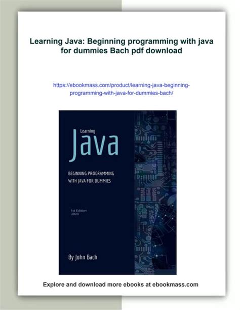 Learning Java Beginning Programming With Java For Dummies Bach Pdf