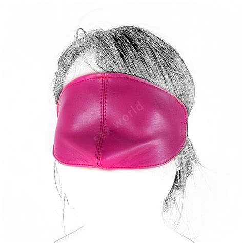 Rose Red Pu Leather Sex Slave Eye Mask Fetish Sex Toys For Couple Adult