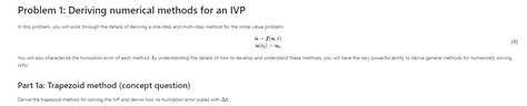 Solved Problem 1 Deriving Numerical Methods For An Ivp In