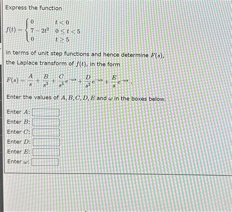 Solved Express The Functionf T T