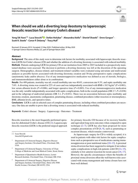 When Should We Add A Diverting Loop Ileostomy To Laparoscopic Ileocolic