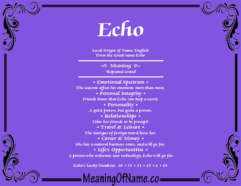 Echo Meaning Of Name