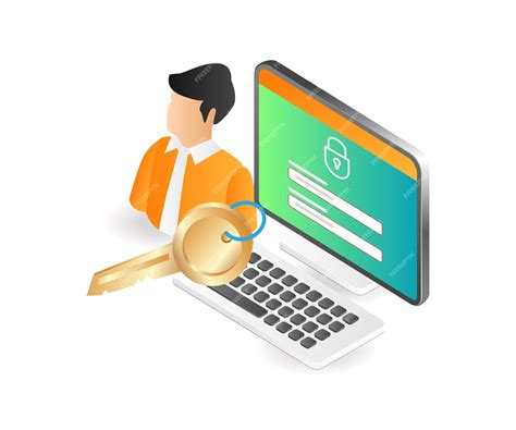 Premium Vector Personal Computer Account Security Lock