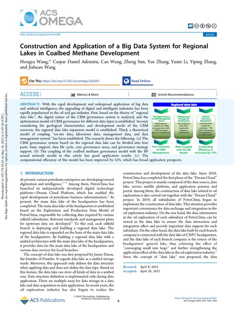 Pdf Construction And Application Of A Big Data System For Regional Lakes In Coalbed Methane