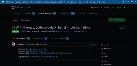5 wip themes codeberg dark initial implementation gitea