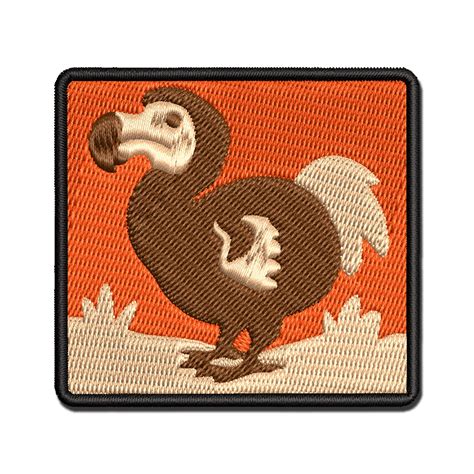 Extinct Dodo Bird Applique Multi Color Embroidered Hook And Loop Patch